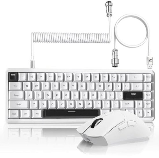 Gaming Toetsenbord en Muis Combo - Draadloos Mechanisch 65% Keyboard en ...