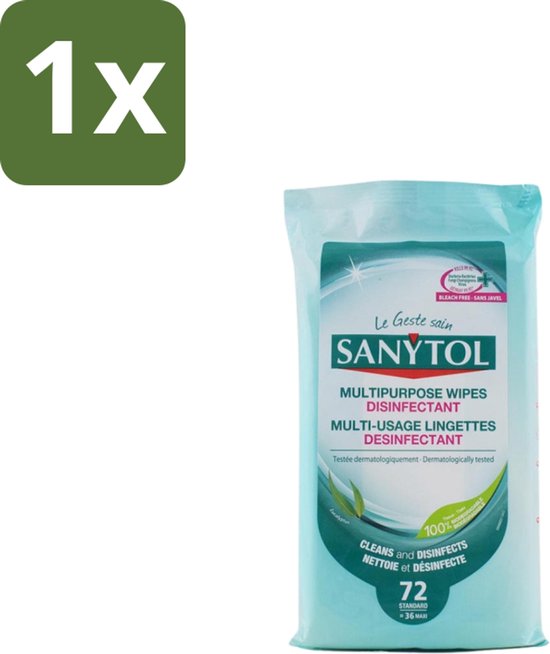 Sanytol - Ontsmettingsdoekjes - Desinfecterend - 72 Doekjes - 1 stuk | bol