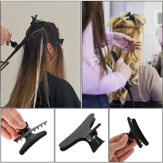 VVGoods - Set van 12 zwarte vlinder haarklemmen voor kapper meisjes met ...