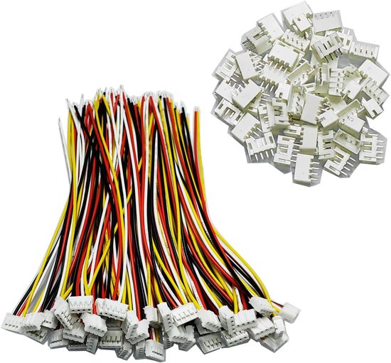 50 Pairs JST Plugs 4-Pin - JST-PH Connector - Micro JST 2mm 4 Pin Plug ...