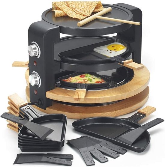 Raclette machine voor 8-10 personen met grill en crêpemaker | bol