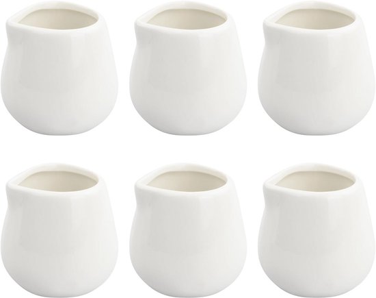 Set van 6 kleine melkkannetjes van keramiek - 100 ml - Ideaal voor melk ...