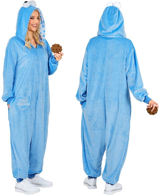 Dol Op Koekies Monster Blauw Onesie Kostuum | bol