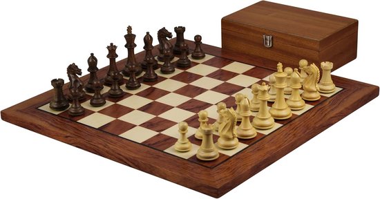 Luxe Houten Schaakset met Palissander Bord en Gewogen Sheesham Stukken ...