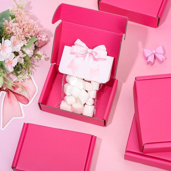 24 Stuks Felroze Verzenddozen Karton voor Cadeaus en Postgebruik ...
