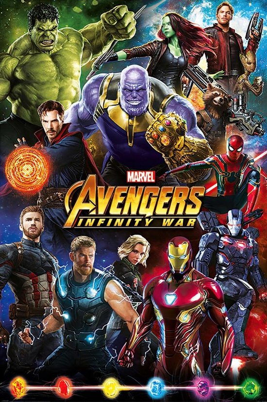 Grote Filmposter Avengers Infinity War Helden en Schurk Poster - 61x91 ...