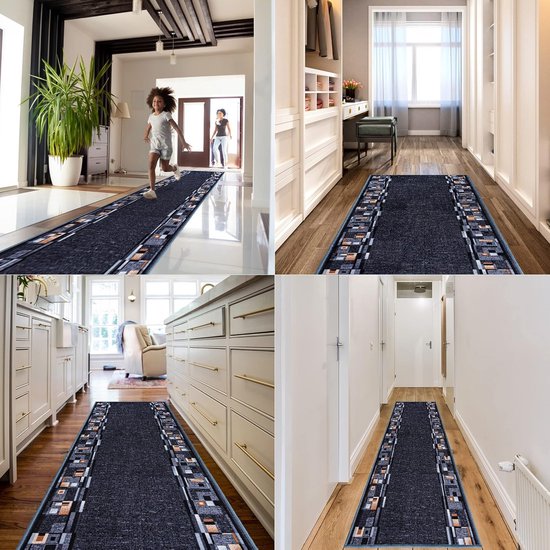 Antislip Runner Tapijt Gang en Keuken - Kortpolig Vloerkleed met Modern ...