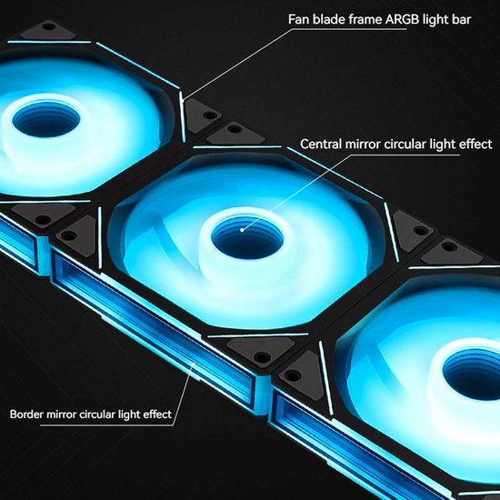 RGB Infinity Ventilator - 120 mm Universeel ARGB Ventilator 3-Pack ...