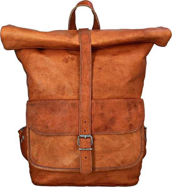 Hoogwaardige Leren Rugzak Unisex - Plantaardig Gelooide Geitenleer | bol