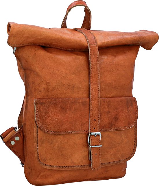 Hoogwaardige Leren Rugzak Unisex - Plantaardig Gelooide Geitenleer | bol
