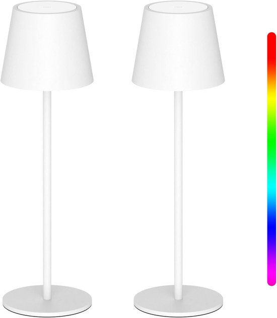 Dimbare Draadloze LED Tafellampen (2 stuks) - Oplaadbaar, Warm Wit ...