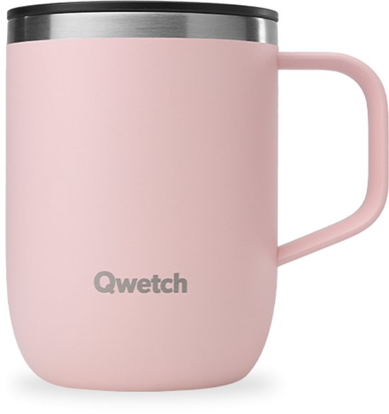 Qwetch - Isothermische mok - Pastel Roze- 350ml | bol