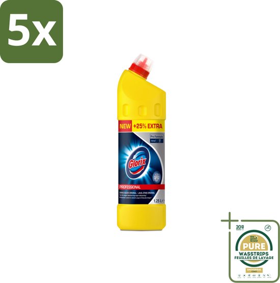 5 x Glorix Professional Toiletreiniger Dikke Bleek Original Pro Formula ...