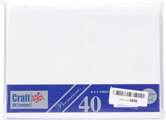 Witte Kaarten en Enveloppen (5x7 inch) - 300 g/m² - Set van 40 | bol