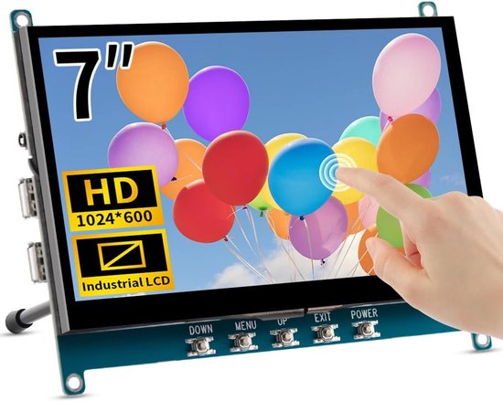7 inch HDMI Touchscreen Monitor 1024x600 IPS voor Raspberry Pi & PC | bol