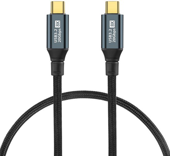 USB C Kabel 100W 20Gbps Kort 50cm Type C Snel Opladen Data & Video 8K | bol