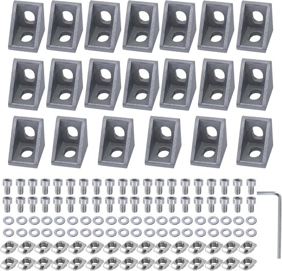 20 stukken montagemateriaal - hoek - 90 graden - aluminium hoekprofiel ...
