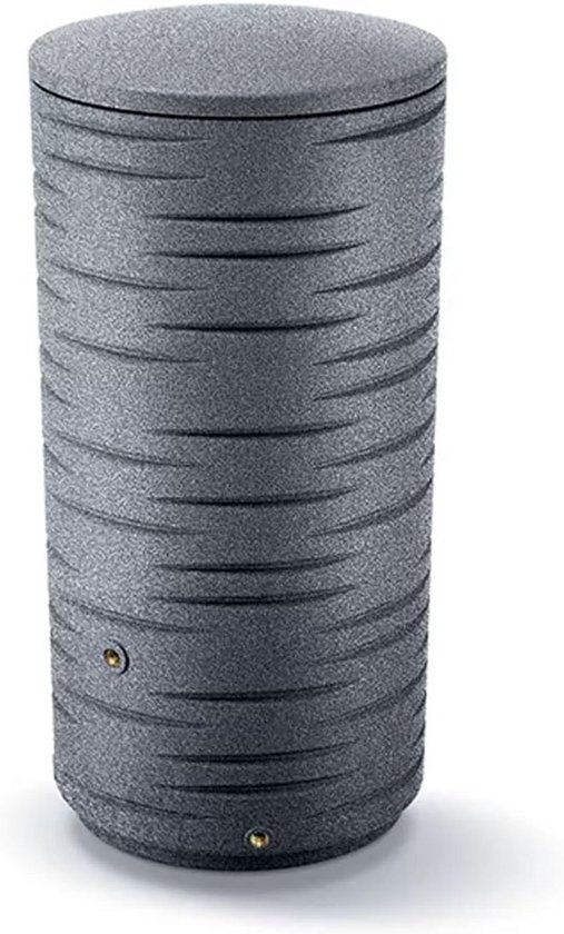 Grote regenton 410 liter granietgrijs met kindveilig deksel en messing ...