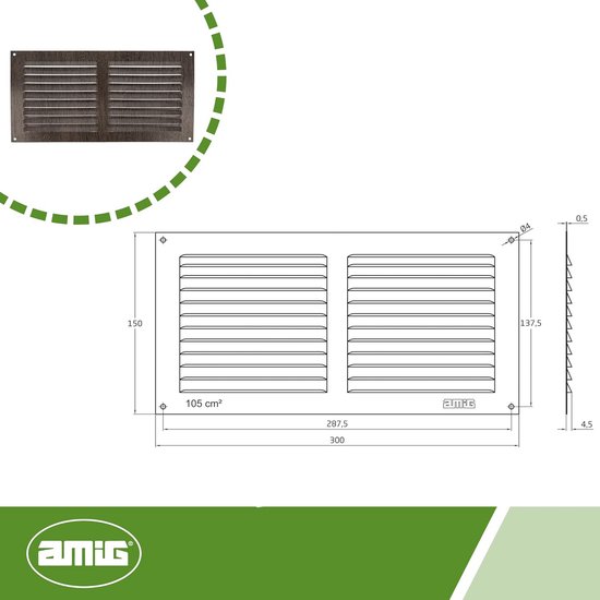 Rechthoekig Aluminium Ventilator Rooster - Afzuig & Ventilatie Rooster ...
