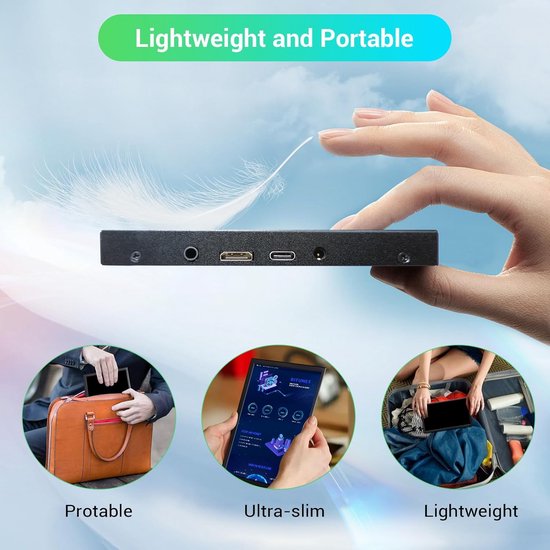 Draagbare 8 inch Mini HDMI Monitor met 1280x800 Resolutie voor PC en ...