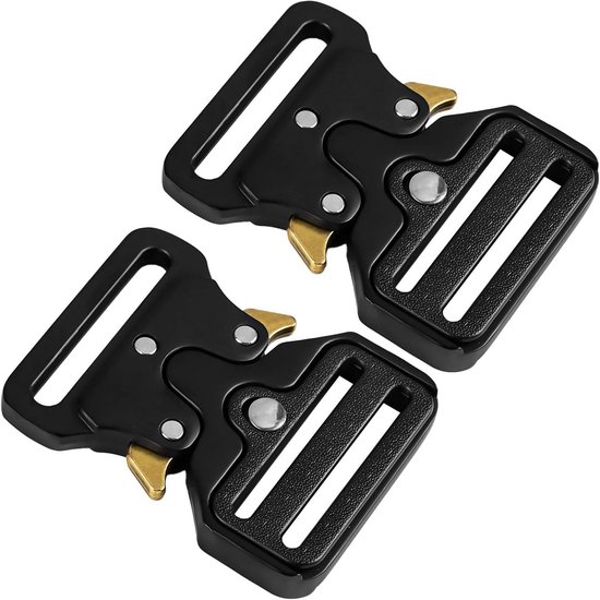 Set van 2 Zwarte Metalen Riemgespen 40mm - Robuust voor Werkriemen en ...