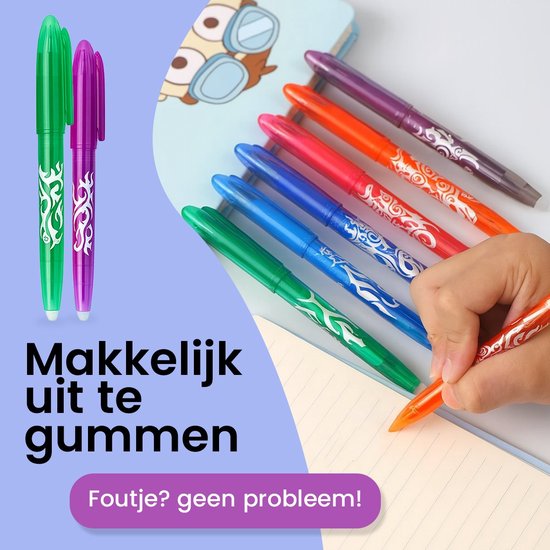 Innovaland - Uitgumbare Pennen - Set Van 12 Stuks - Pen - Uitwisbare ...