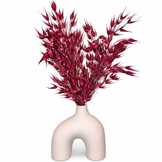 Atmosphera | Design Vaas - Wit Zandkeramiek – Asymmetrisch – 18 cm | bol