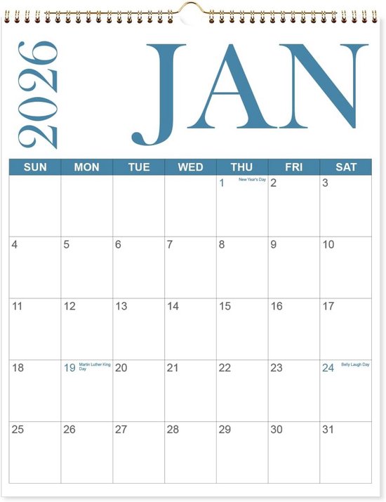 Grote Wandkalender 2025-2026 (18 Maanden) - Jaarkalender met Feestdagen ...