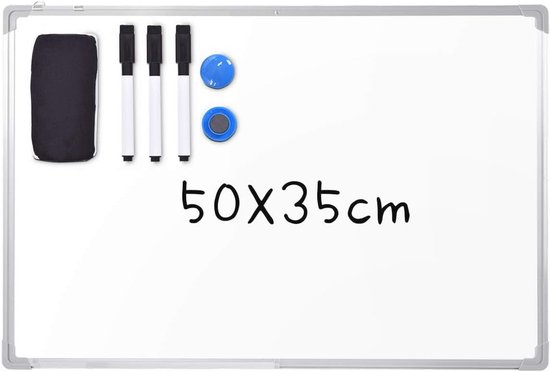 Wit Writable Magnetic Board met Aluminium Frame en Pen Compartment ...