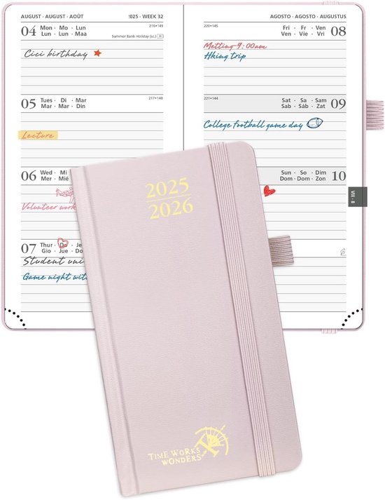 Pocket Agenda 2025-2026 Weekplanner School 17 Maanden Hard Cover ...