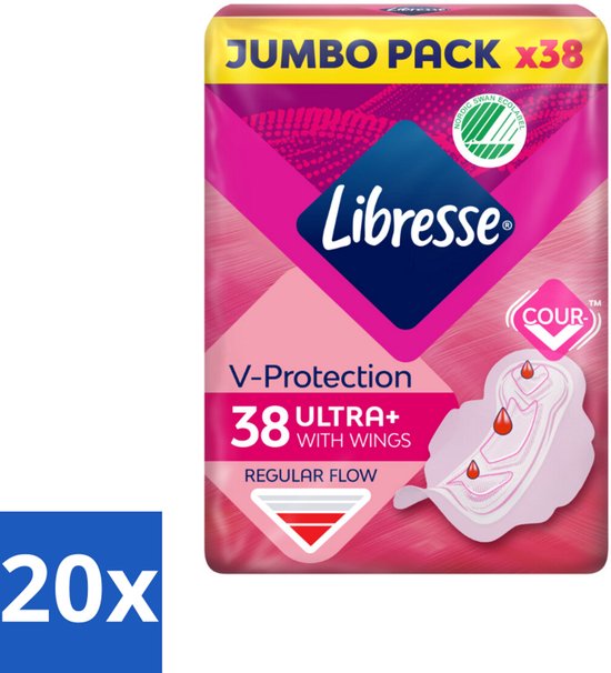 Libresse – Maandverband – Ultra+ Regular met Vleugels – Extra ...