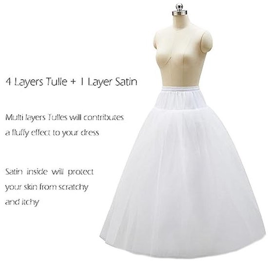 Hoopless Petticoat Crinoline Onderrok voor Trouwjurken | bol