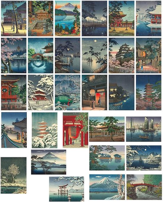 Set van 30 vintage ansichtkaarten, decoratieve postkaarten ...