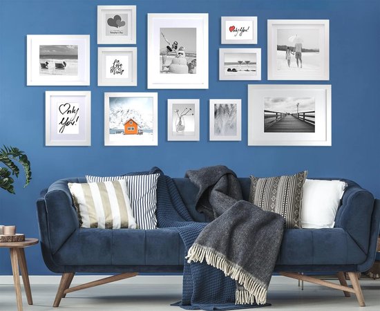 Set van 3 Witte A4 Fotolijsten met Dubbele Montages voor A4 en 5 x 7 ...