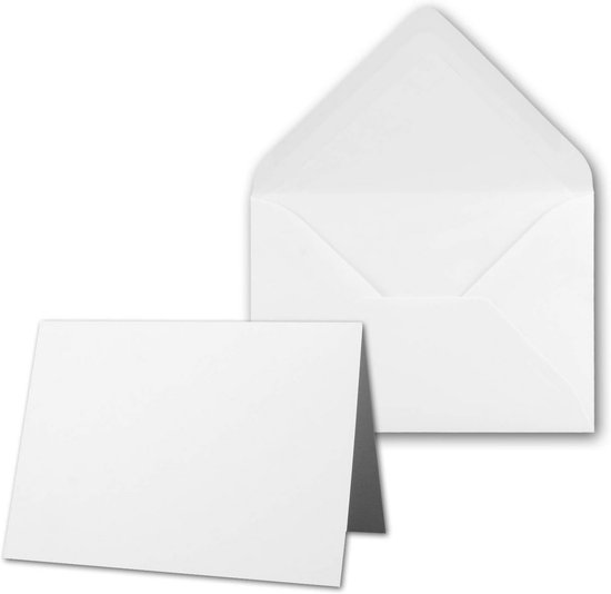 10x Witte Kaartensets met Gevoerde Enveloppen - DIN A6/C6 Geribbeld ...