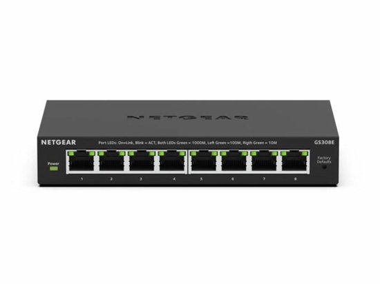 NETGEAR GS308E - Netwerk Switch - Plus Managed - 1 Gbps - 8 poorten | bol