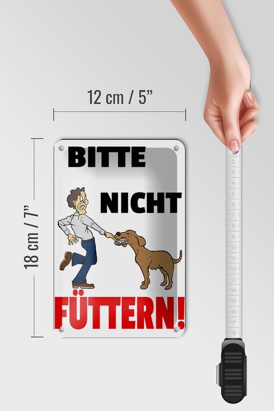 Blechschild Hinweis 12x18cm Tiere Bitte nicht füttern Hund | bol