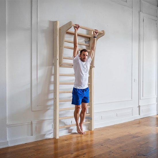 Houten Optrekstang voor Wandrek - Geschikt voor Fitness, Gymnastiek en ...