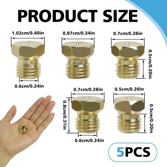 Universele Butaangas Sproeiers Set (5 stuks) voor Gasfornuis en Brander ...