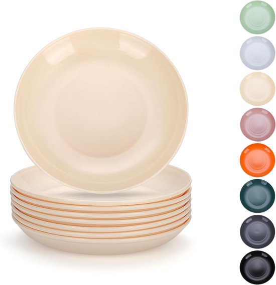 Set van 8 Witte Diner Borden 16cm – Onbreekbaar & Herbruikbaar ...