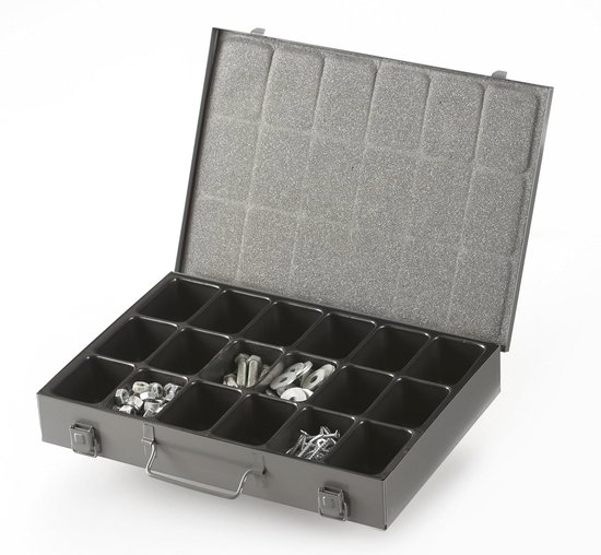 Metalen Hardware Box met 18 Compartimenten en Verwijderbare Lade ...