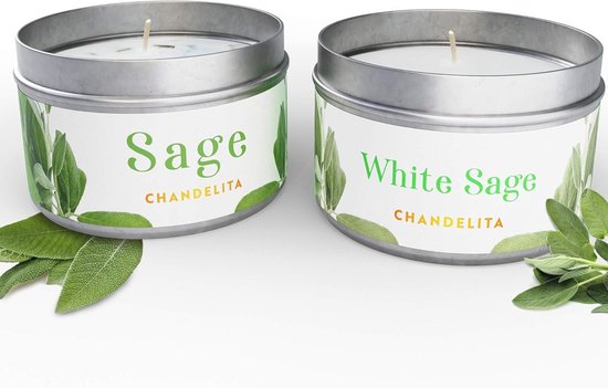 Geurotherapie kaarsen met Salie en Witte Salie voor Meditatie ...