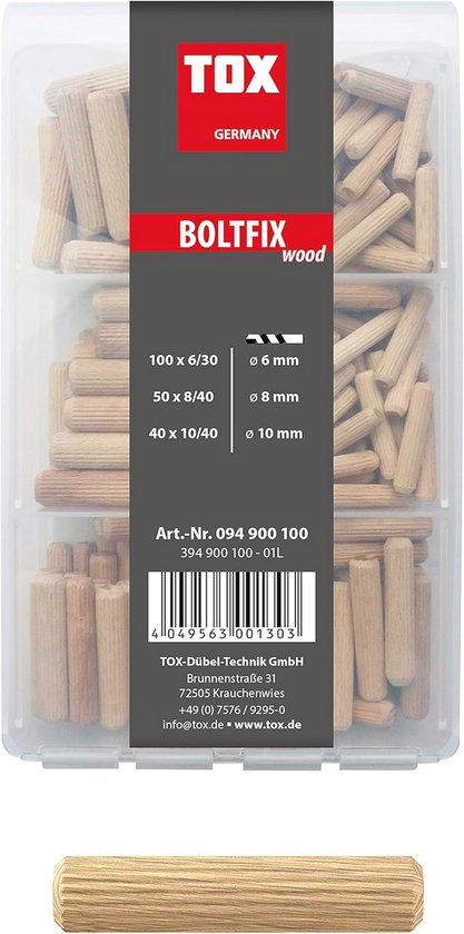 Houten pluggen set voor meubels, 190 stuks, verschillende diameters en ...