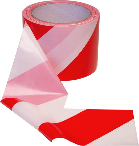 Afzetband Rood/Wit - Stabiele en Scheurvaste Markeringstape voor ...
