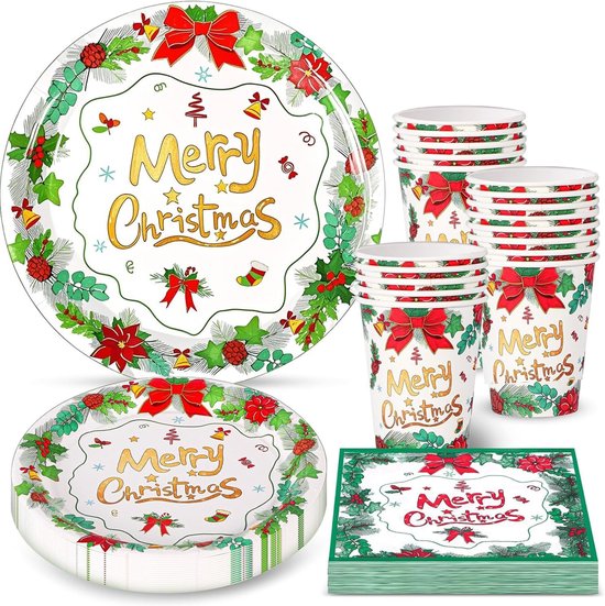 168-delige Kerst Krans Party Servies Set | bol