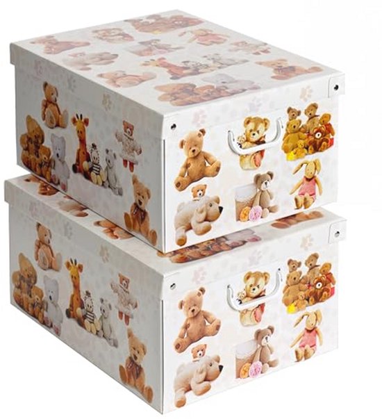 Set van 2 Grote Kartonnen Opbergdozen | bol