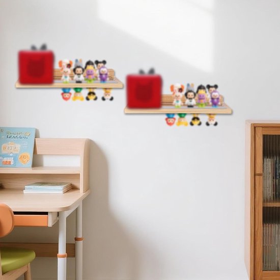 Houten magnetische plank voor speelgoedfiguren - wandhouder met ...