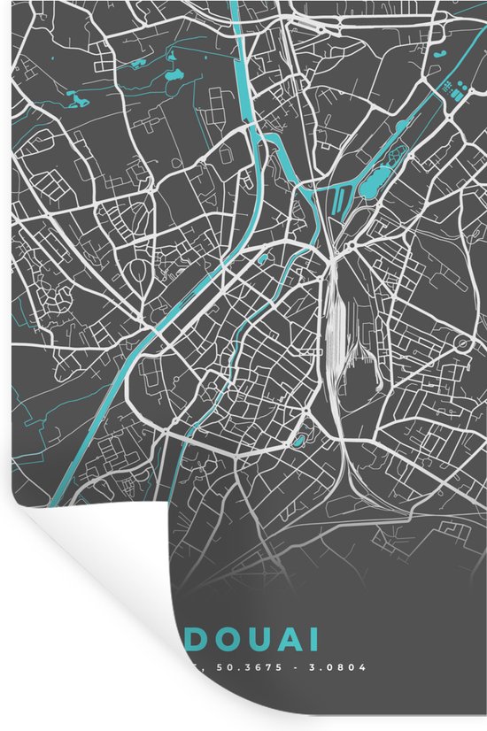 Stickers muraux - Douai - France - Carte - Ville - Plan de ville ...