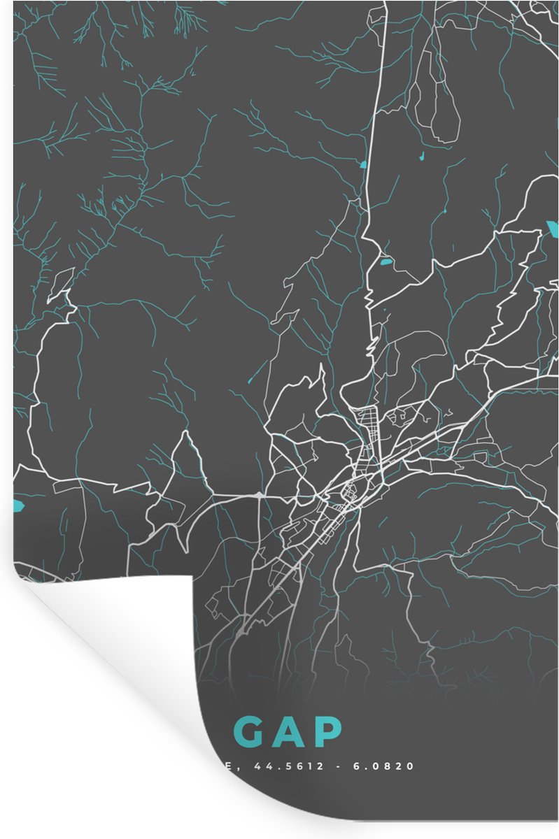 Stickers Stickers muraux - Gap - Carte - Plan - Plan de ville - France ...