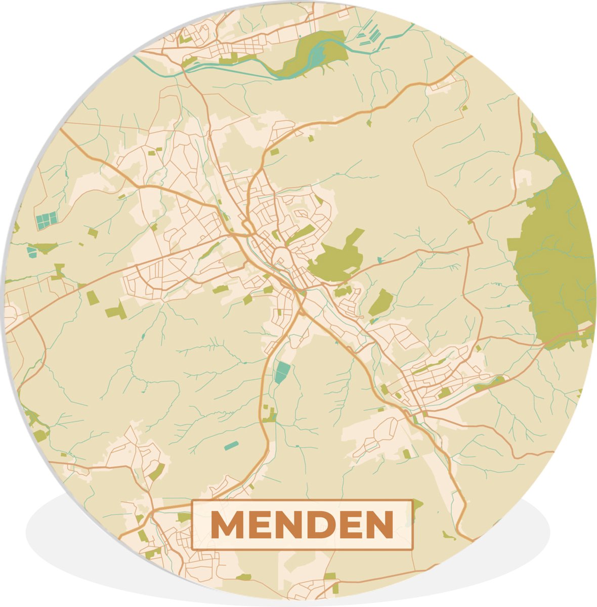Wall Circle - Wall Circle Indoor - Menden - Vintage - City Map - Map ...